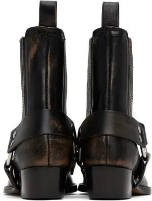 Paris Texas Helena Strap Detail Ankle Boots - Black