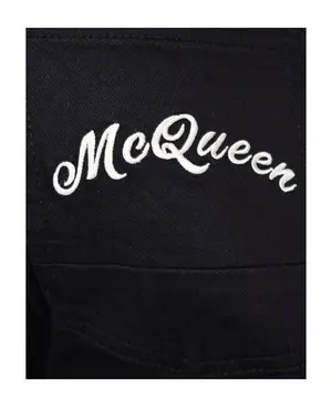 Alexander McQueen Embroidered Logo Slim Jeans - Black