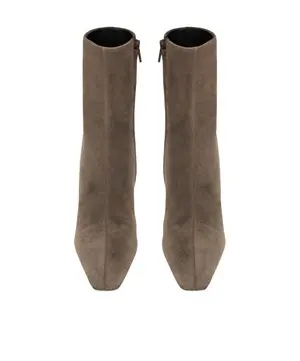 Saint Laurent Jill Pointed Toe Ankle Boots - Brown
