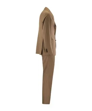 Tagliatore Single Breasted Pinstripe Two-piece Suit - Brown