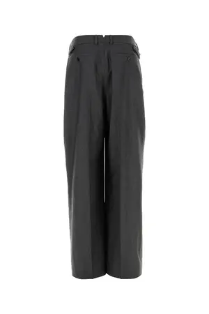 Ami Pleated Wide Leg Pants - Black