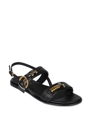 Pinko Buckle Fastened Flat Sandals With Gold Hardware
