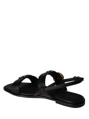 Pinko Buckle Fastened Flat Sandals With Gold Hardware