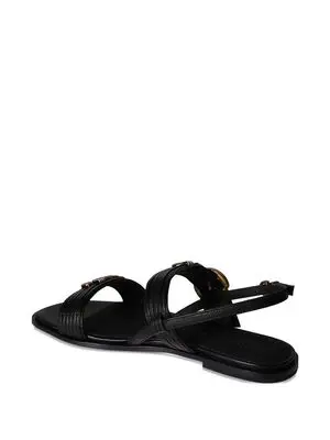Pinko Buckle Fastened Flat Sandals With Gold Hardware