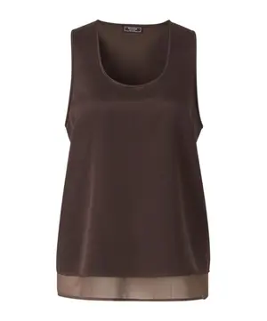Peserico Sleeveless U-neck Crepe Top
