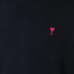 AMI Paris High-neck Embroidered Sweater - Navy Blue