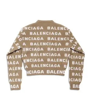 Balenciaga Logo Intarsia Knit Crewneck Jumper