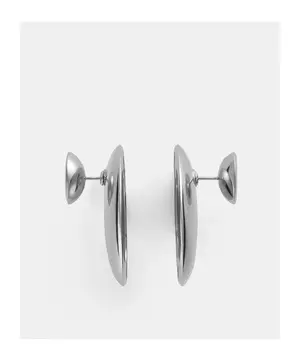 Bottega Veneta Large Concave Earrings - Gray