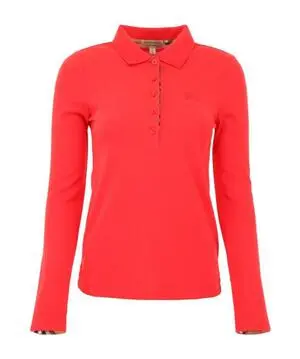 Burberry Long-sleeve Cotton Piqué Polo Shirt With Check Detail