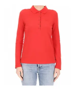 Burberry Long-sleeve Cotton Piqué Polo Shirt With Check Detail