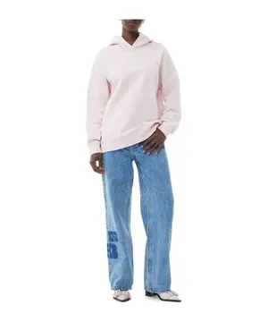 GANNI Logo Embroidered Drop Shoulder Hoodie