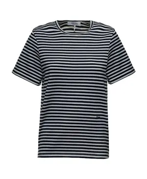 FRAME Striped Round-necked T-shirt