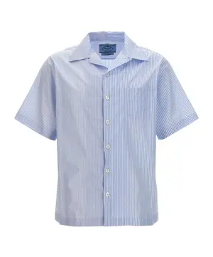 Prada Striped Short-sleeved Button-up Shirt