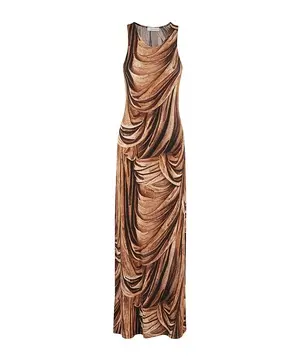 Rabanne Graphic-print Jersey Maxi Dress - Brown