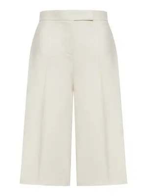 Max Mara Pleated Bermuda Shorts - White