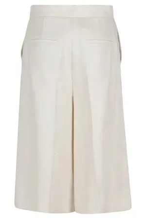 Max Mara Pleated Bermuda Shorts - White