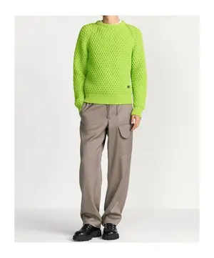 Dior Cd Box Logo Sheep Wool Blend Knit Sweater