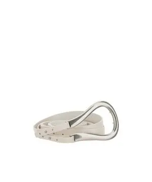 Bottega Veneta Logo Horse Collar Buckle Belt - Nude