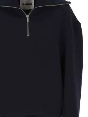 JIL SANDER Half-zip Funnel Neck Sweater - Black