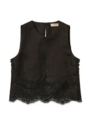 TWINSET Sleeveless Lace Trim Top