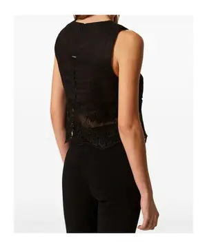 TWINSET Sleeveless Lace Trim Top