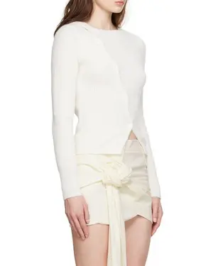 Jacquemus La Maille Pau Asymmetric Cardigan - White