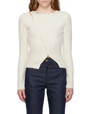 Jacquemus La Maille Pau Asymmetric Cardigan - White