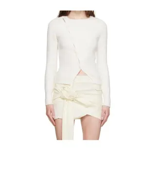Jacquemus La Maille Pau Asymmetric Cardigan - White