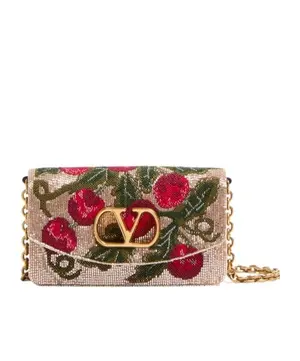 Valentino Garavani Vain Embroidered Shoulder Clutch