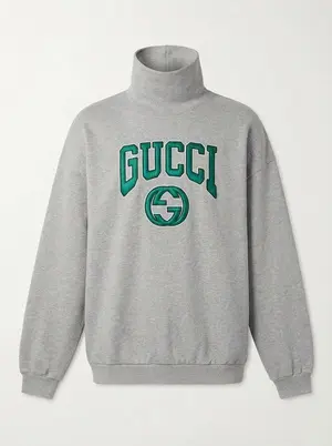 Gucci Logo Patch Turtleneck Sweatshirt