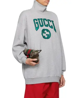Gucci Logo Patch Turtleneck Sweatshirt
