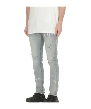 PURPLE BRAND Paint Splatter Skinny Jeans - Gray