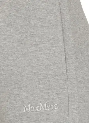 Max Mara Logo Embroidered Straight Leg Pants - Mid Grey