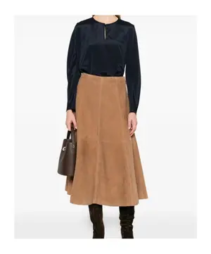 Max Mara Round Neck Long-sleeved Top With Button-down Front