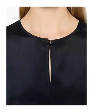 Max Mara Round Neck Long-sleeved Top With Button-down Front