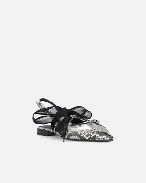 Pinko Bow Pointed-toe Slingback Pumps - Black