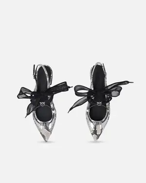 Pinko Bow Pointed-toe Slingback Pumps - Black
