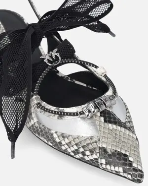 Pinko Bow Pointed-toe Slingback Pumps - Black