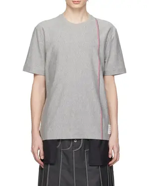 Thom Browne Rwb Striped Crewneck T-shirt - Grey