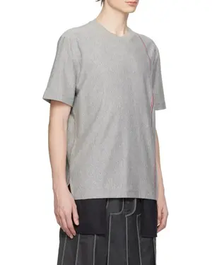 Thom Browne Rwb Striped Crewneck T-shirt - Grey