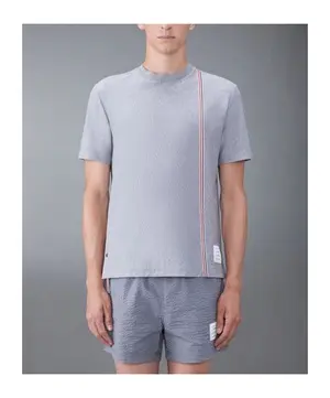 Thom Browne Rwb Striped Crewneck T-shirt - Grey