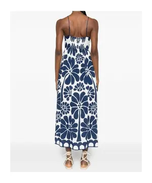 Farm Rio Floral Tie Front Maxi Dress - Blue