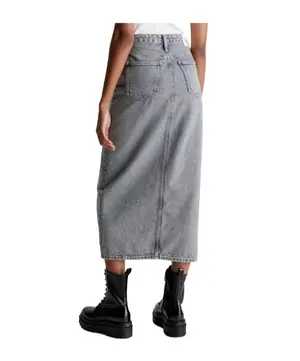 Calvin Klein Denim Maxi Skirt With Front Slit
