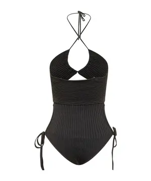 ANDREĀDAMO Halter Neck Cut Out Jumpsuit