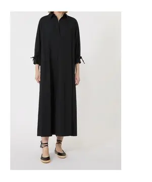 Max Mara Mirto Belted Maxi Shirt Dress - Black