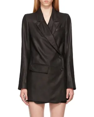 ANN DEMEULEMEESTER Oversized Leather Blazer
