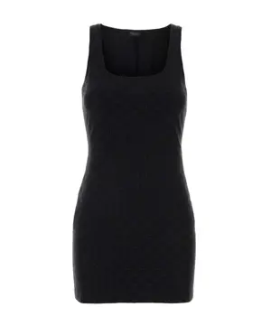 Gucci Gg Knit Jacquard Sleeveless Dress - Black