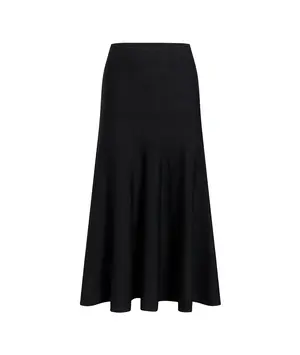 Khaite Mayu Fitted Midi Skirt - Black