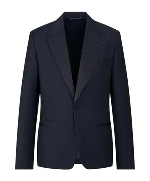 Dior Single-breasted Jacket With Satin Shawl Lapel - Blue
