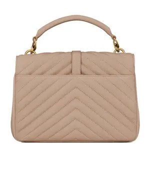 Saint Laurent Collège Quilted Leather Shoulder Bag - Dark Beige